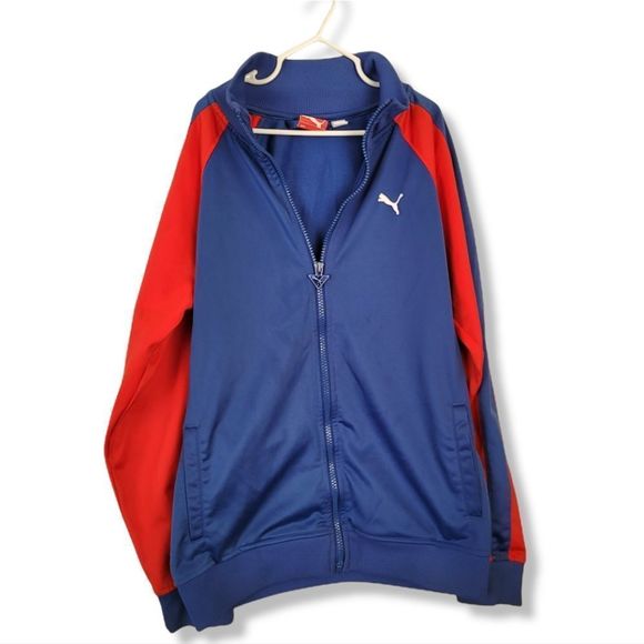 Puma | Jackets & Coats | Pumablue And Red Lightweight Jacket | Poshmark